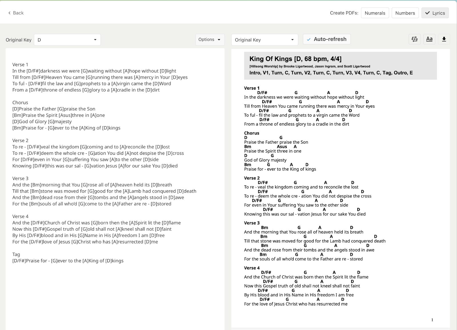 New: Import editable ChordPro files from SongSelect – Services